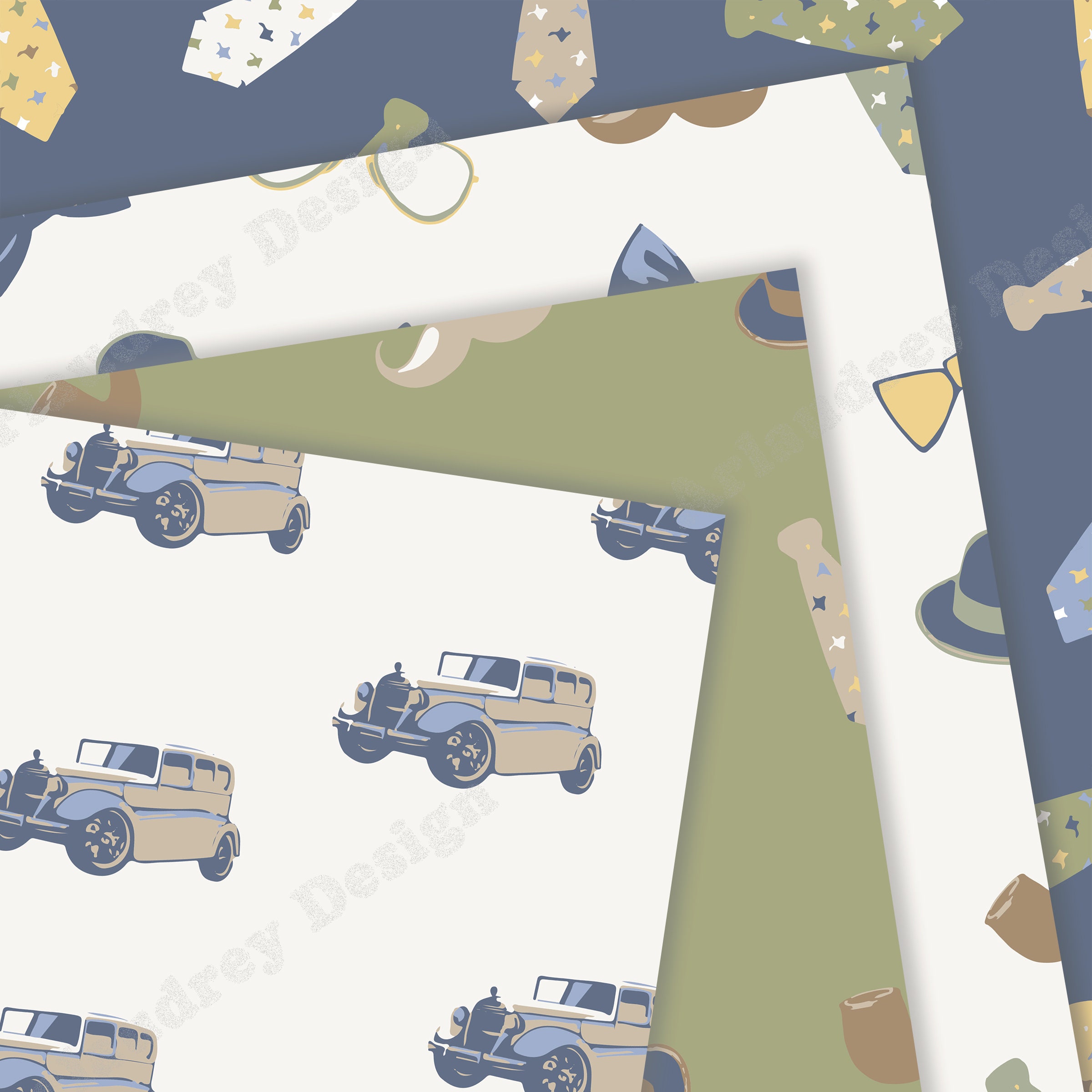 Happy Father's Day Seamless Digital Paper, Happy Father's Day Seamless ...