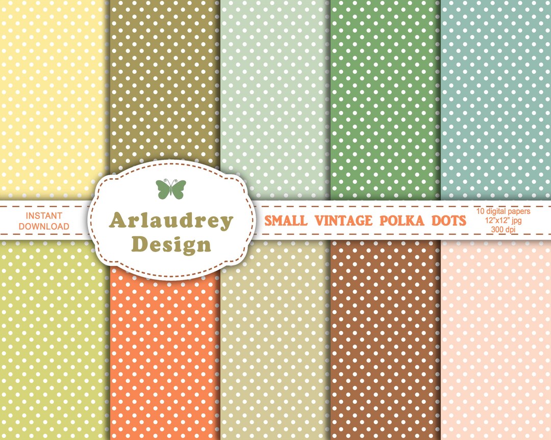 10 Tiny Polka Dot Digital Paper Rainbow Colors Small Polka Dots Dotted ...
