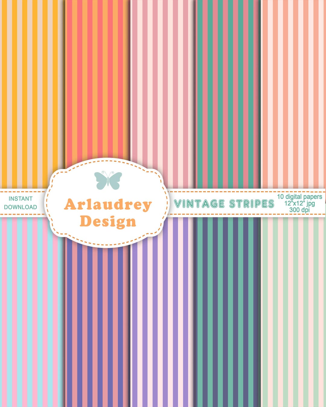 Papel digital sin costuras con rayas vintage, patrón de rayas, fondo ...