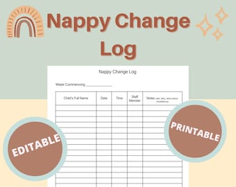 Attendance Record, Printable, Form, Daycare, Editable, Childcare ...