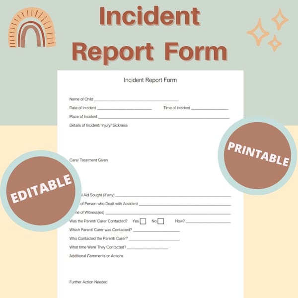 Incident Report Form - Etsy