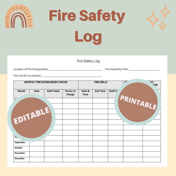 Fire Drill Log - Etsy