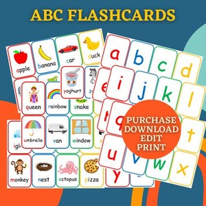 ABC Flashcards, Printable, Form, Daycare, Editable, Childcare Providers ...
