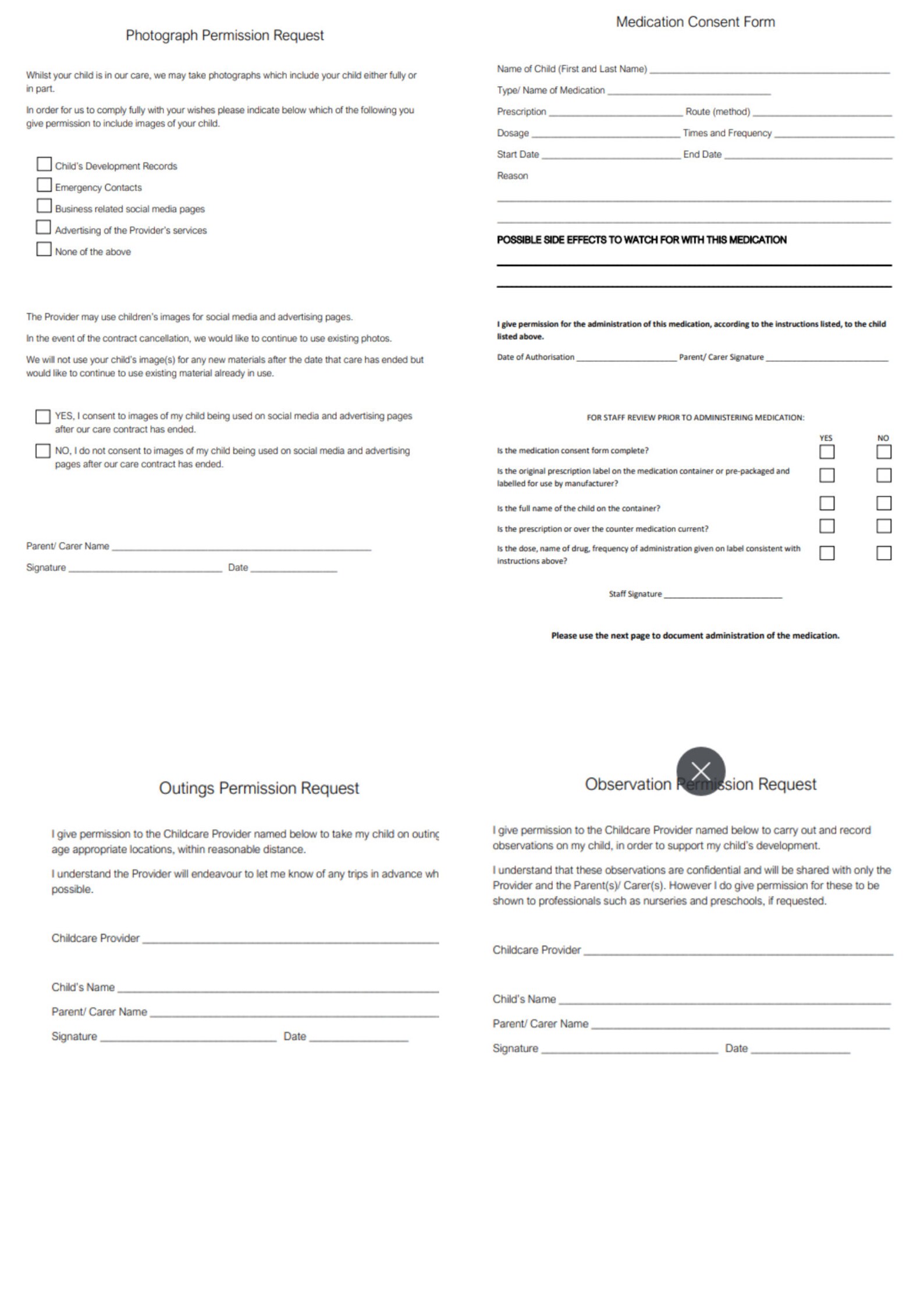 Start up Kit, Printable, Form, Daycare, Editable, Childcare Providers ...