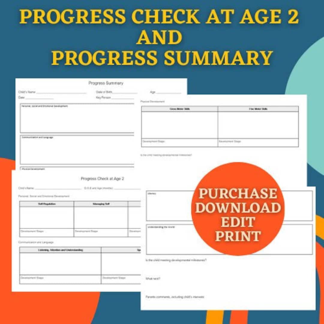 Progress Check, 2 Year Old Progress Check, Printable, Form, Daycare ...