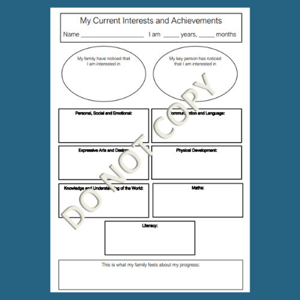 Learning Journey Story, Printable, Form, Daycare, Editable, Childcare ...