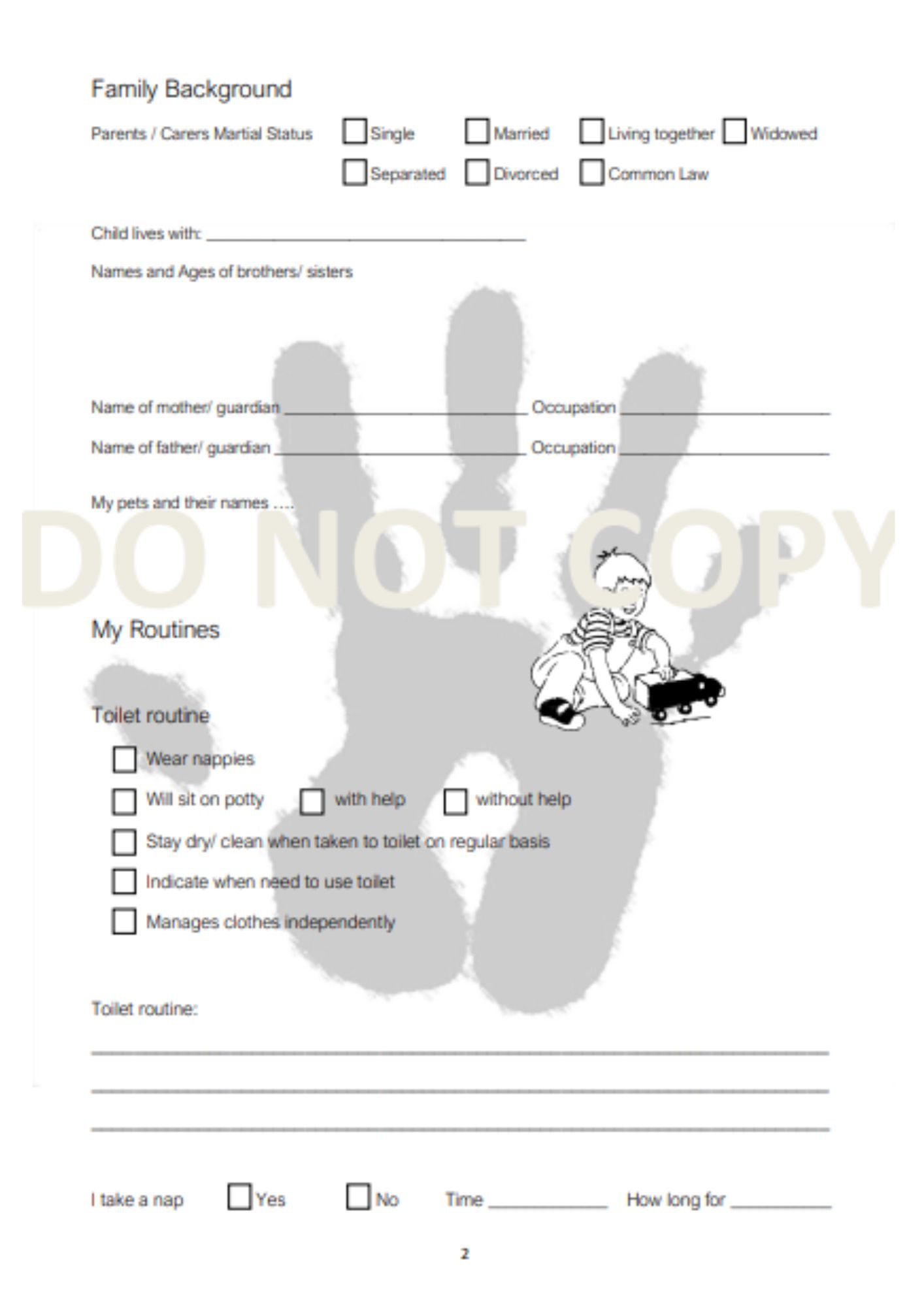 Child Profile, Printable, Form, Daycare, Editable, Childcare Providers ...