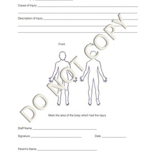 Childcare Injury Form: Editable Printable for Daycare (download) - Etsy