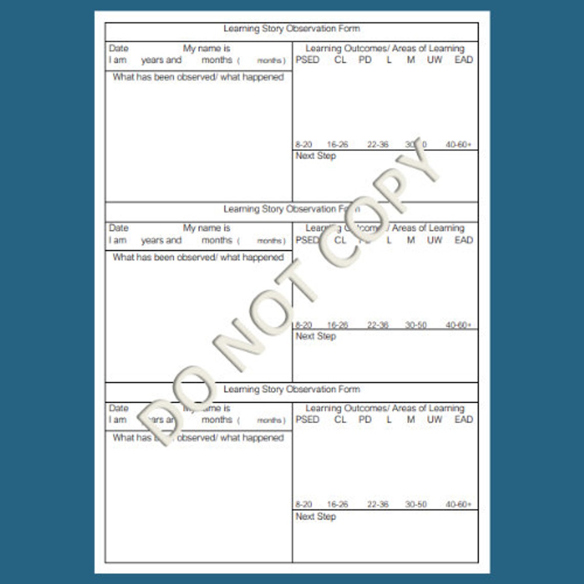 Learning Journey Story, Printable, Form, Daycare, Editable, Childcare ...