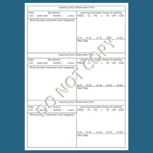 Learning Journey Story, Printable, Form, Daycare, Editable, Childcare ...