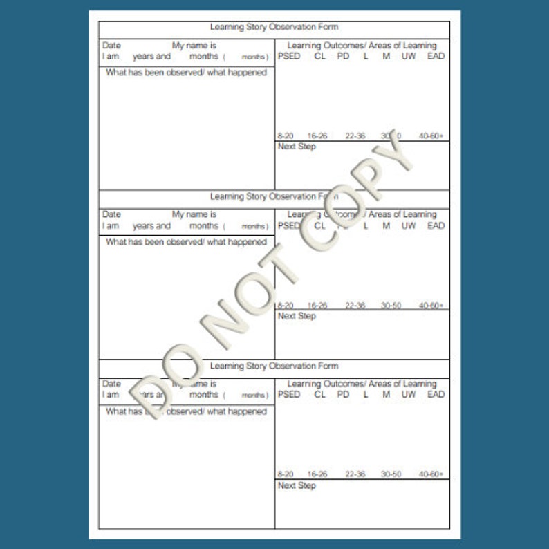 Learning Journey Story, Printable, Form, Daycare, Editable, Childcare ...