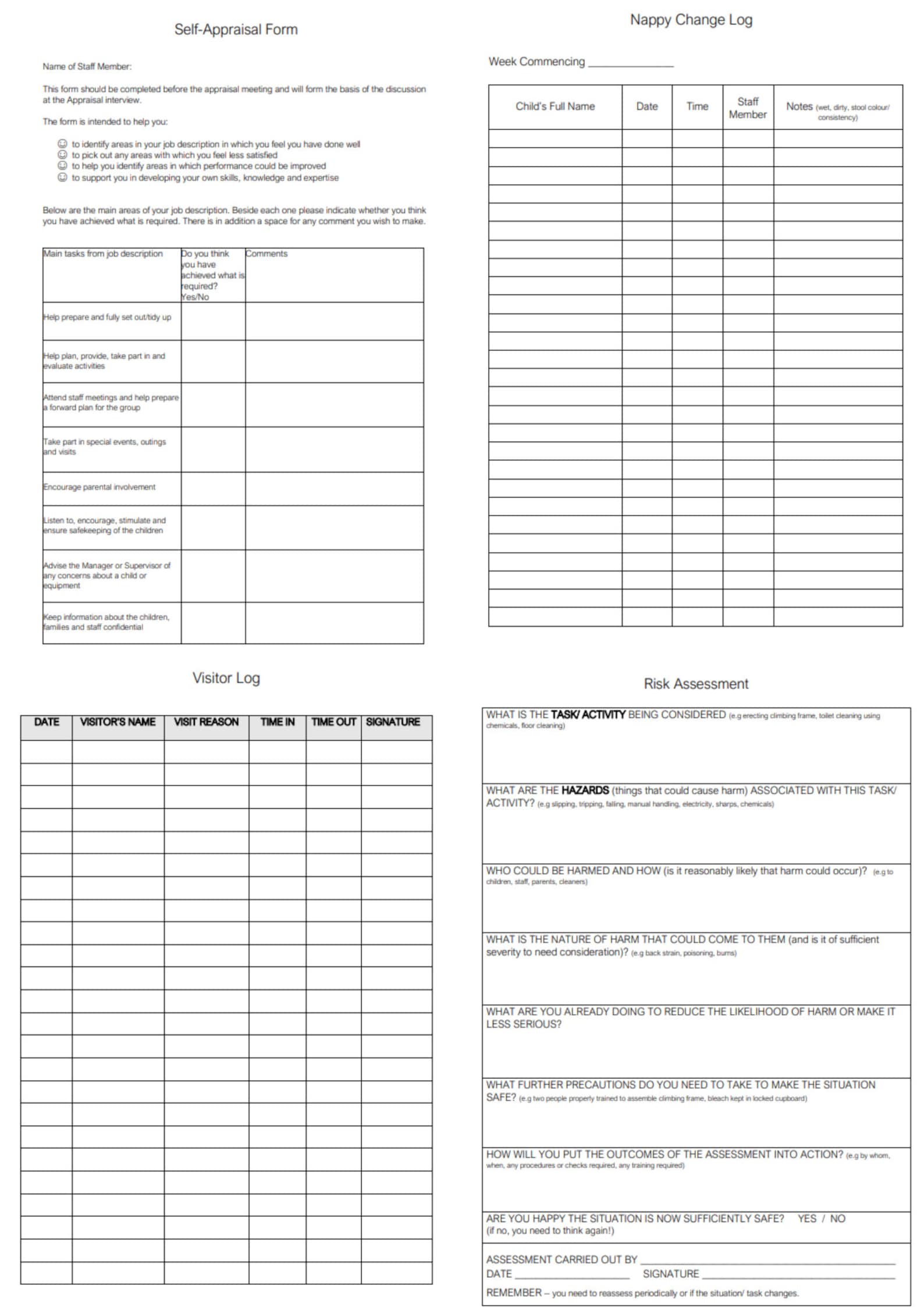 Start up Kit, Printable, Form, Daycare, Editable, Childcare Providers ...