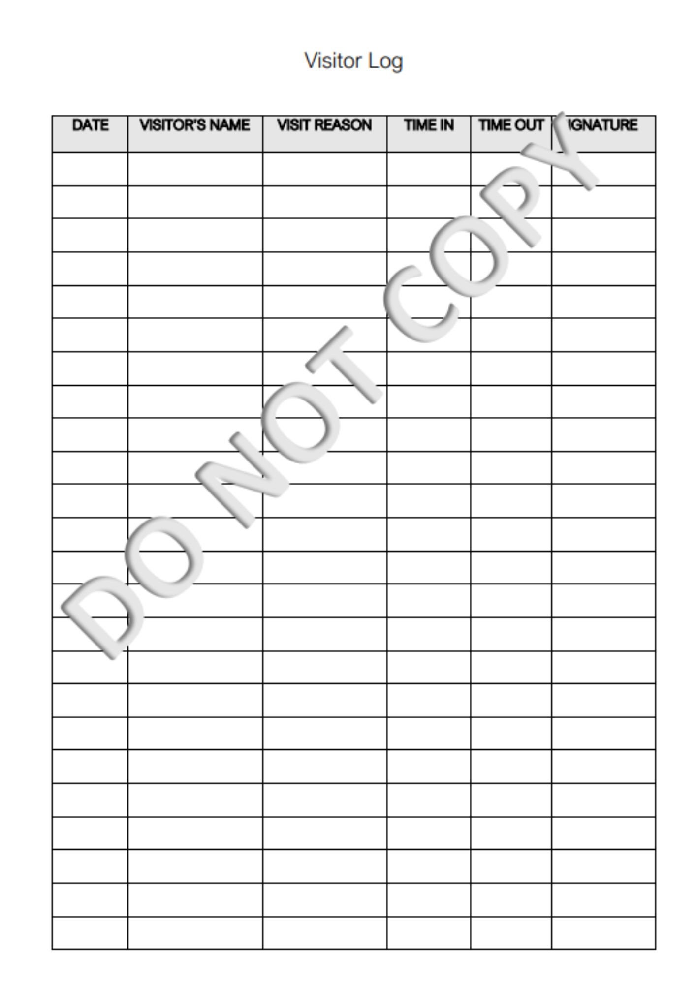 Visitor Log, Printable, Form, Daycare, Editable, Childcare Providers ...