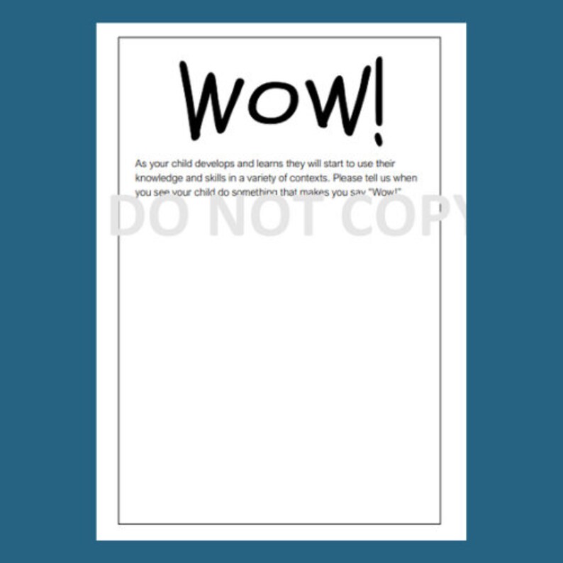 Learning Journey Story, Printable, Form, Daycare, Editable, Childcare ...