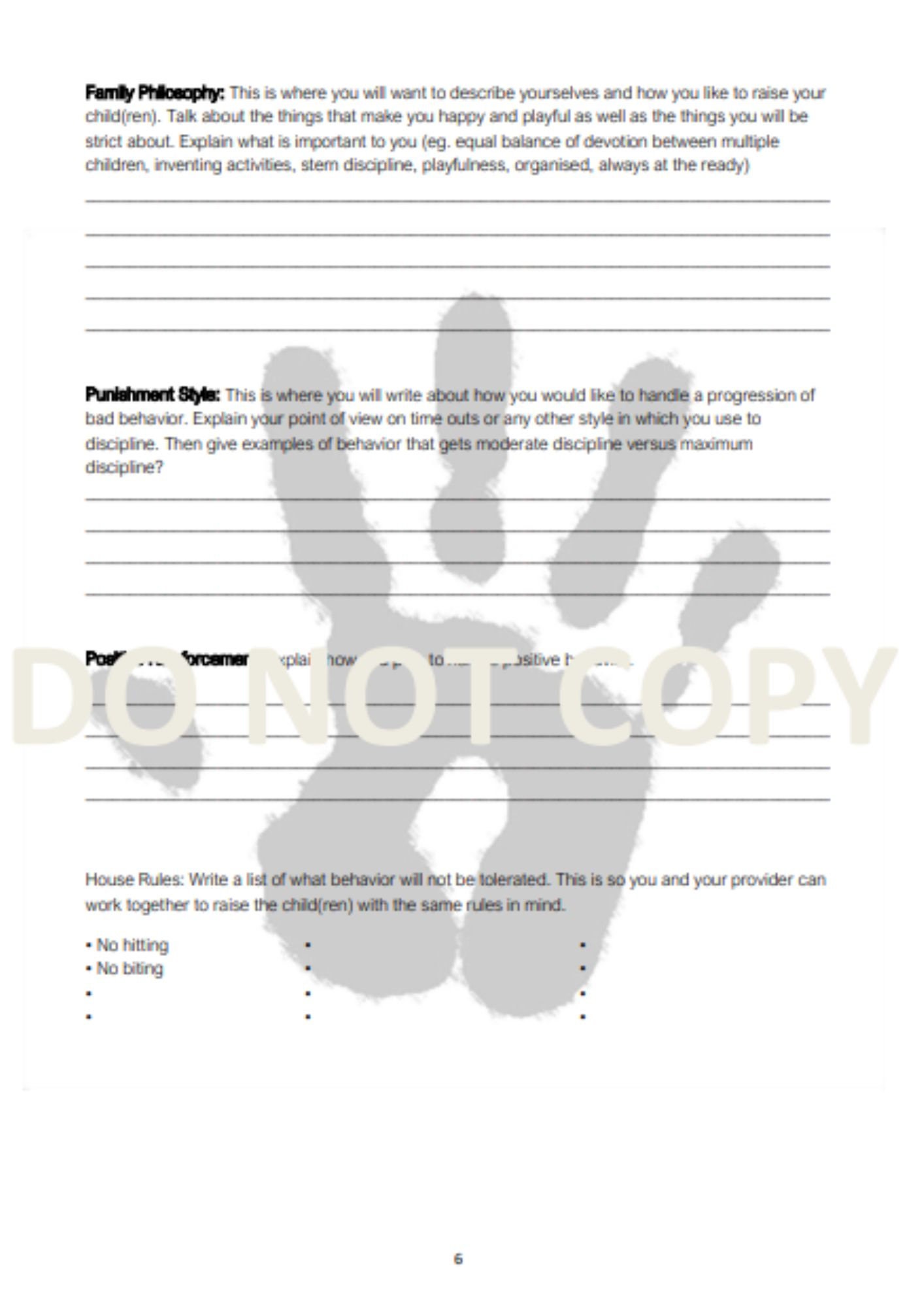 Child Profile, Printable, Form, Daycare, Editable, Childcare Providers ...