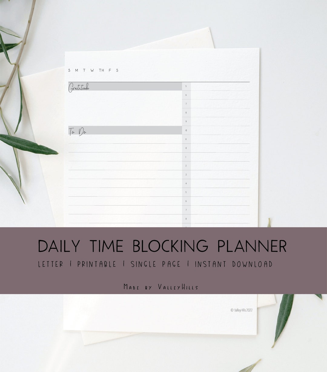 Daily Time Blocking Planner, Hourly Planner, Work Day Schedule - Etsy