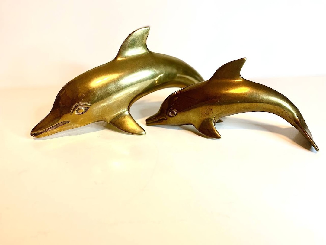 Vintage Brass Dolphin Figurines | Brass, Dolphin | Brass Animal Vintage ...