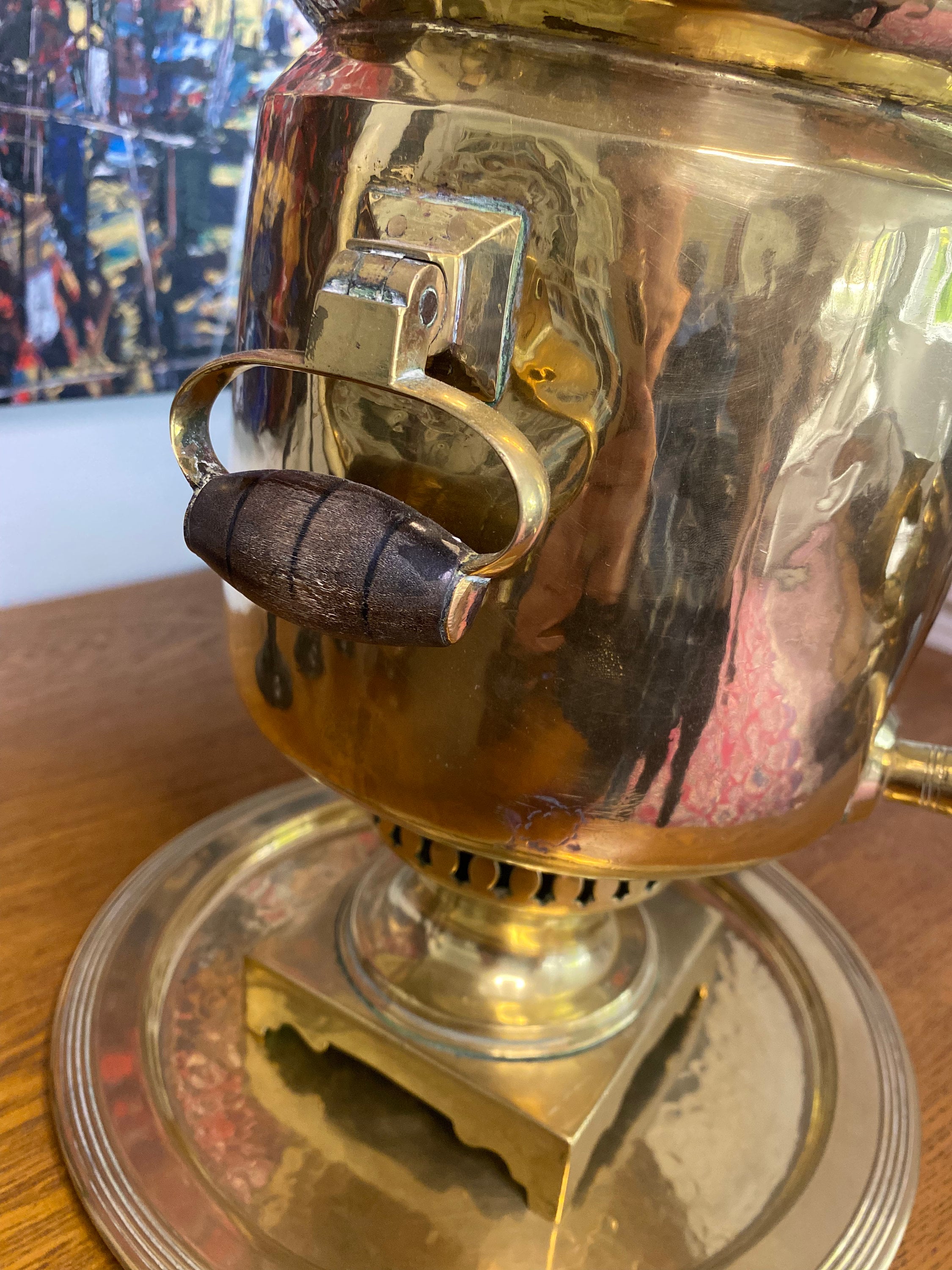 Large Antique Russian Brass Samovar Stamped | Antique Russian Brass ...