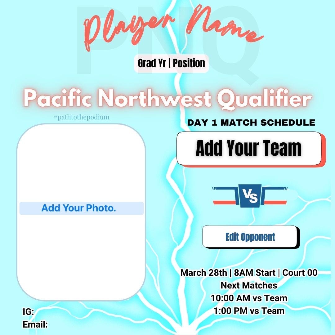Editable Volleyball PNQ Pacific Northwest Qualifier Canva Template ...
