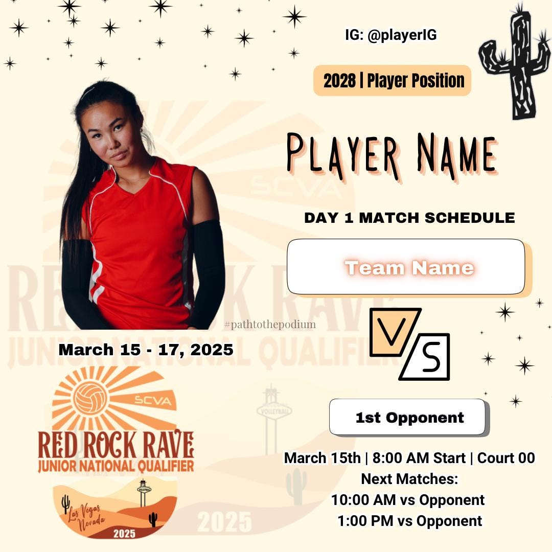 Let Us Do It for You! Volleyball SCVA Red Rock Rave Qualifier Canva ...
