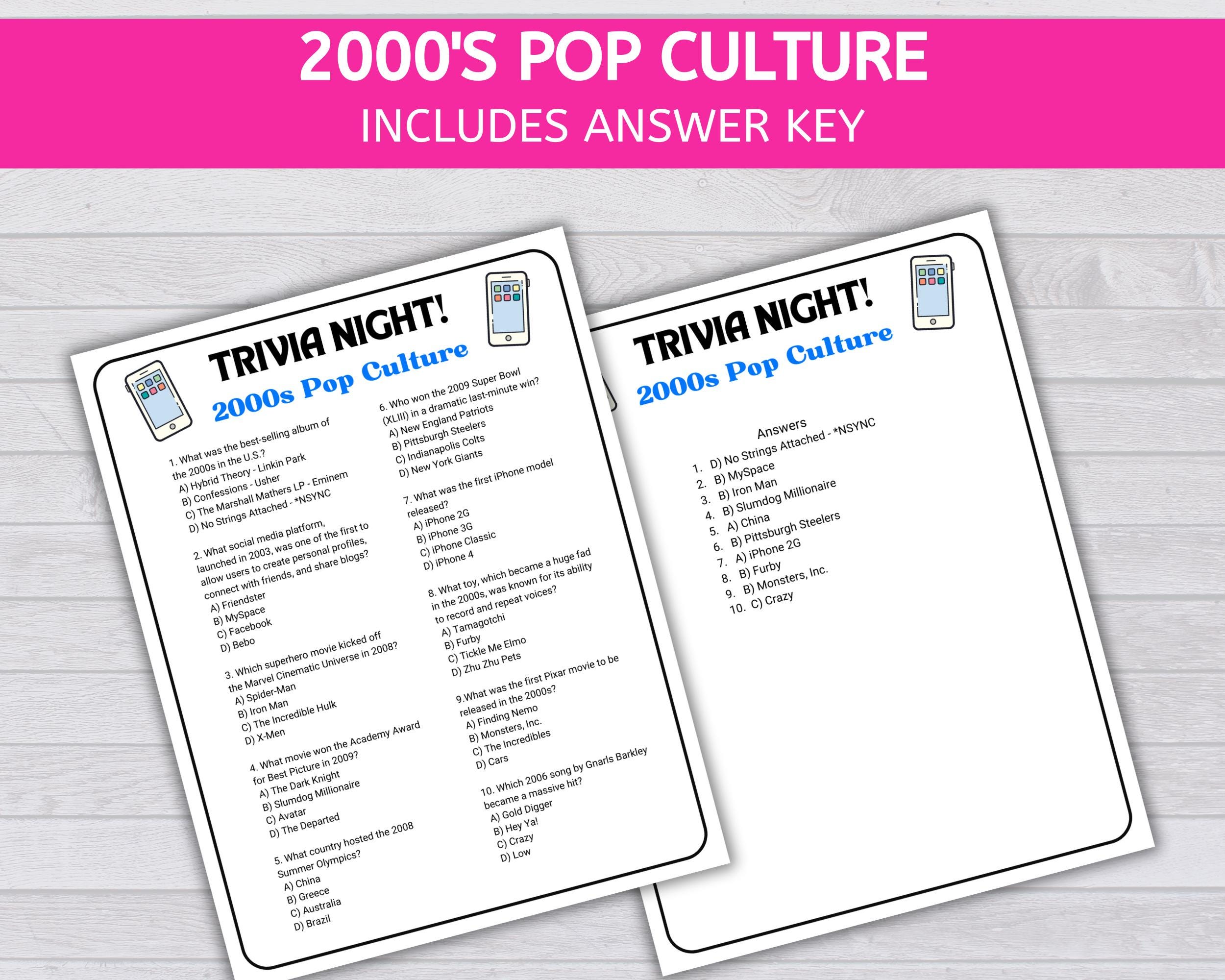 Trivia by Decade, Pop Culture Trivia, Pub Trivia, Printable PDF - Etsy