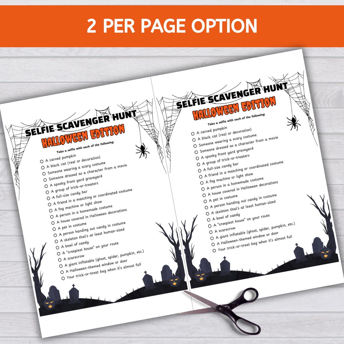 Halloween Selfie Scavenger Hunt, Halloween Party Game, Trick or Treat ...
