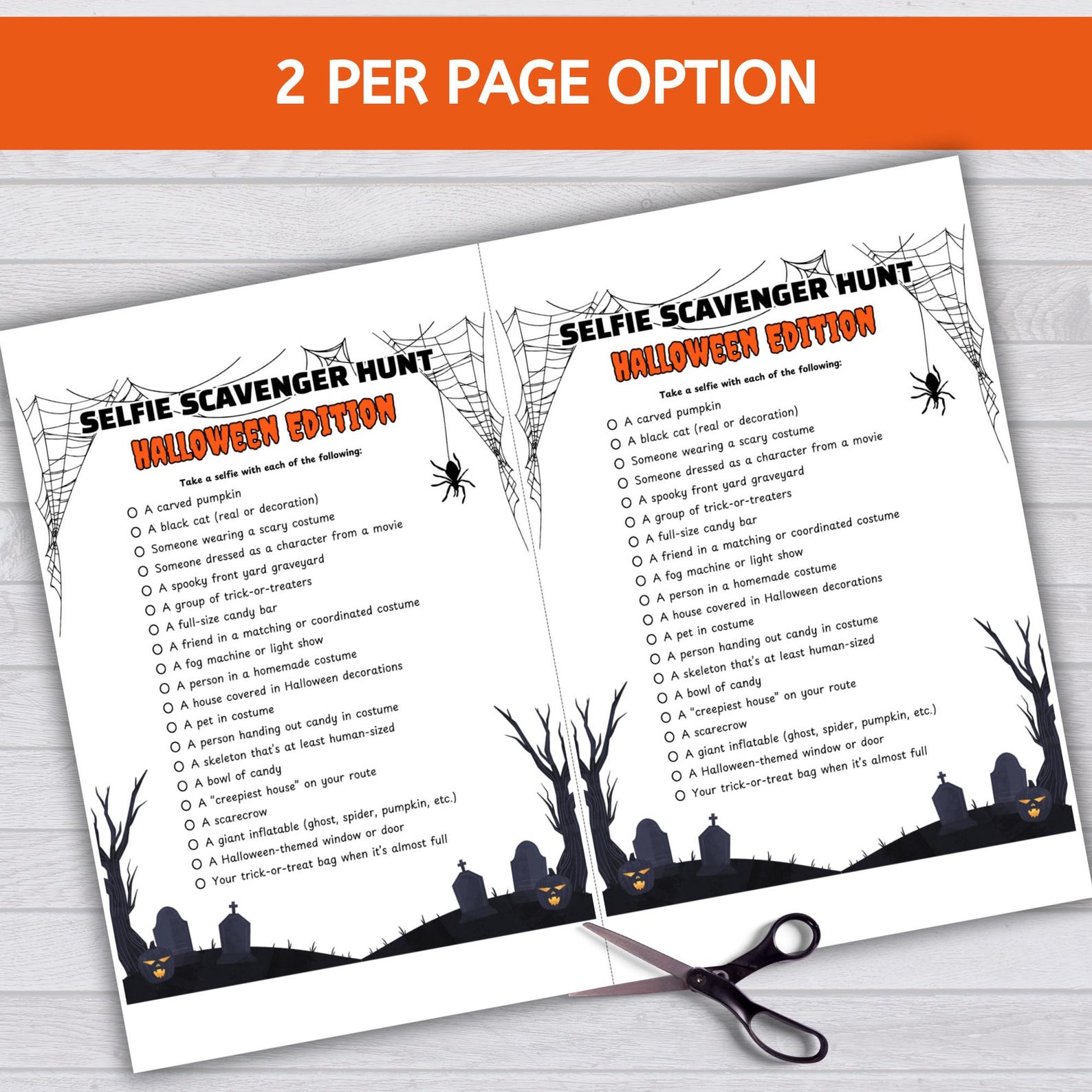 Halloween Selfie Scavenger Hunt, Halloween Party Game, Trick or Treat ...