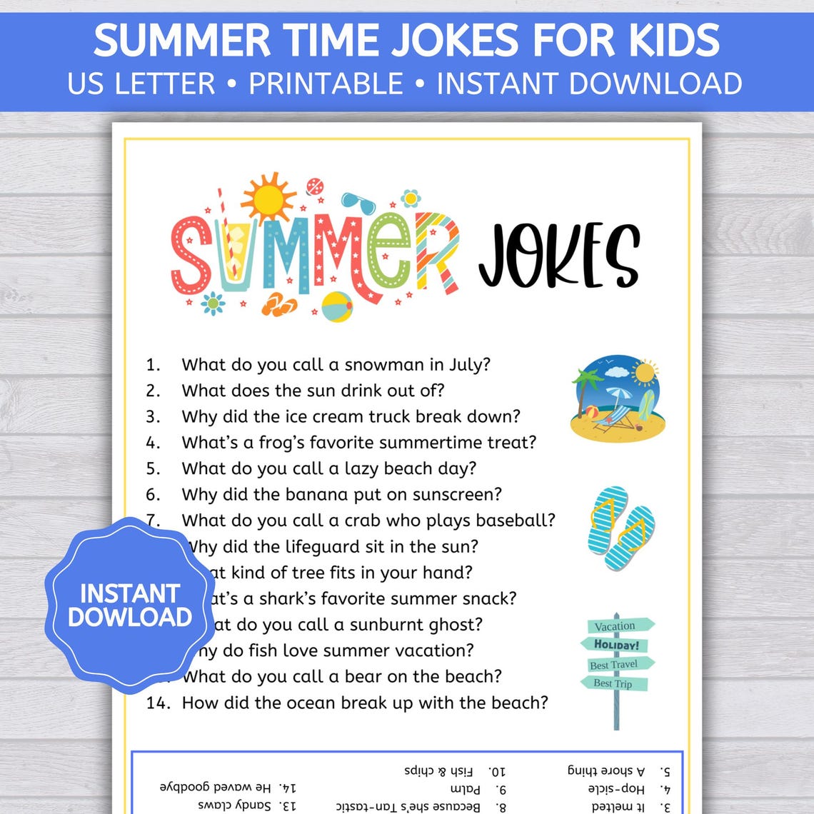 Kids Summer Jokes, Summertime Jokes for Kids, School Jokes, Classroom ...