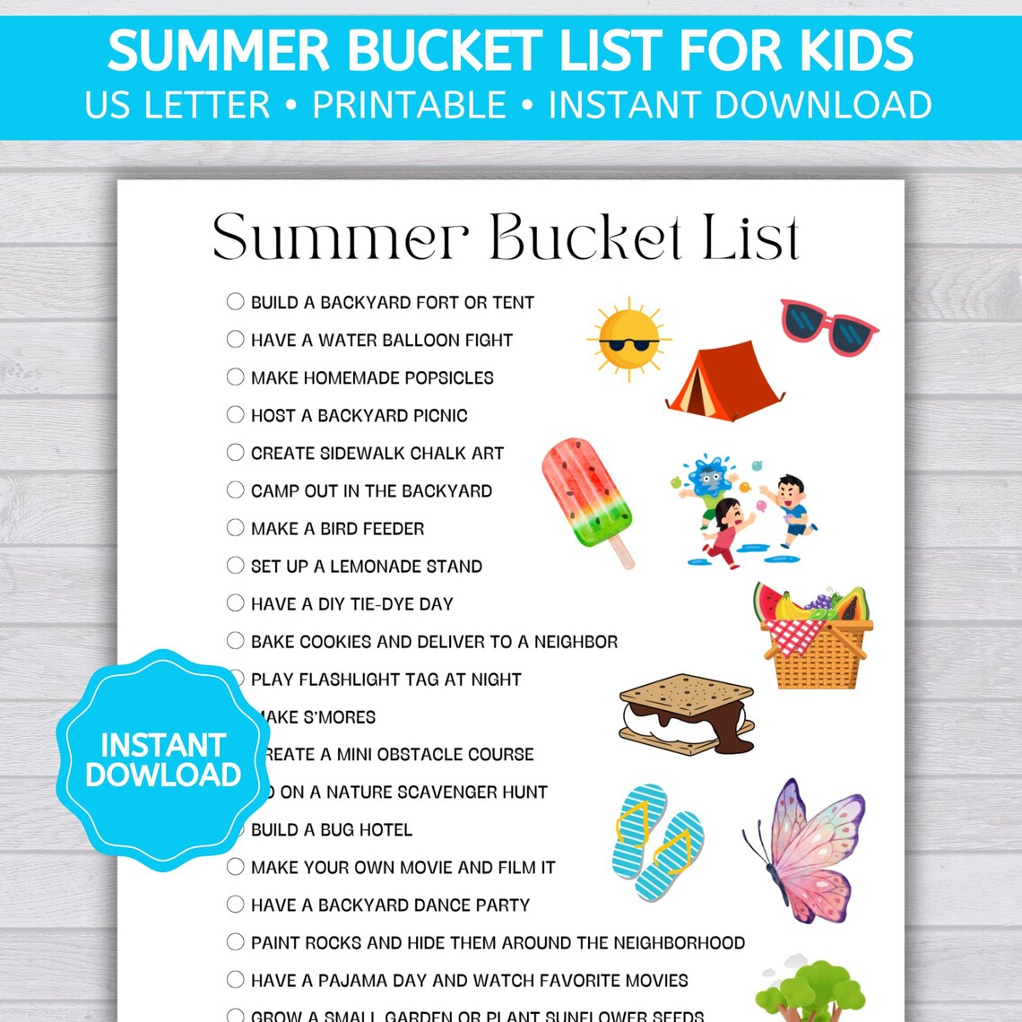Summer Bucket List for Kids, Summertime Bucket List, Bucket List for ...
