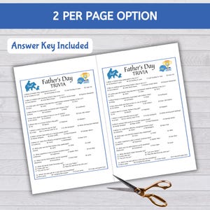 Father's Day Trivia, Father's Day Activity, Father's Day Game, Father's ...