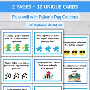 Father's Day Scavenger Hunt Cards, Father's Day Treasure Hunt Clues ...