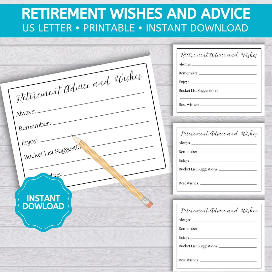 Retirement Advice and Wishes Cards, Retirement Wishes Sign, Retirement ...