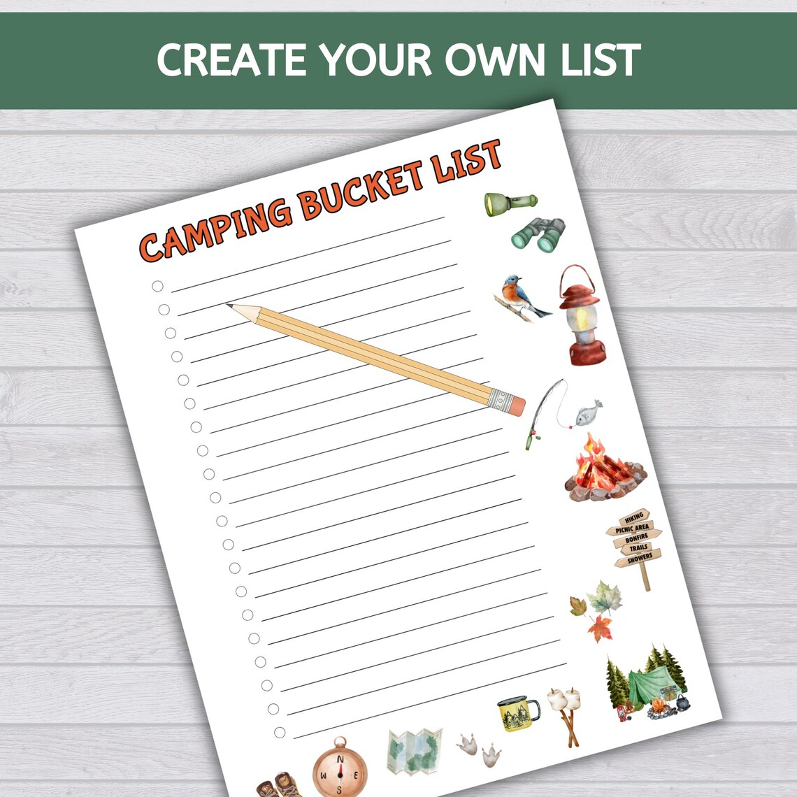 Camping Bucket List for Kids, Summer Bucket List, Camping Checklist ...