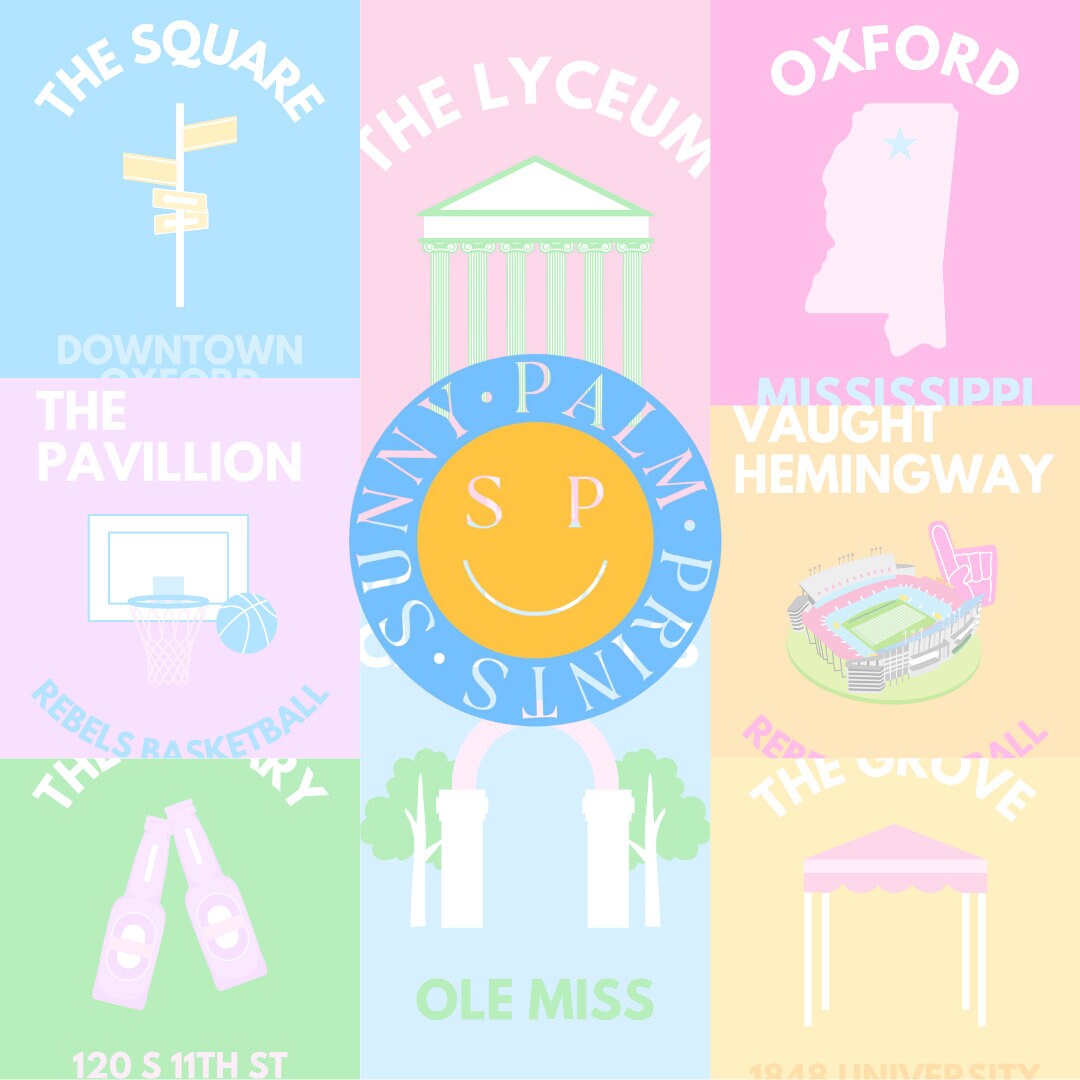 Ole Miss Prints, Set of 8 - Etsy