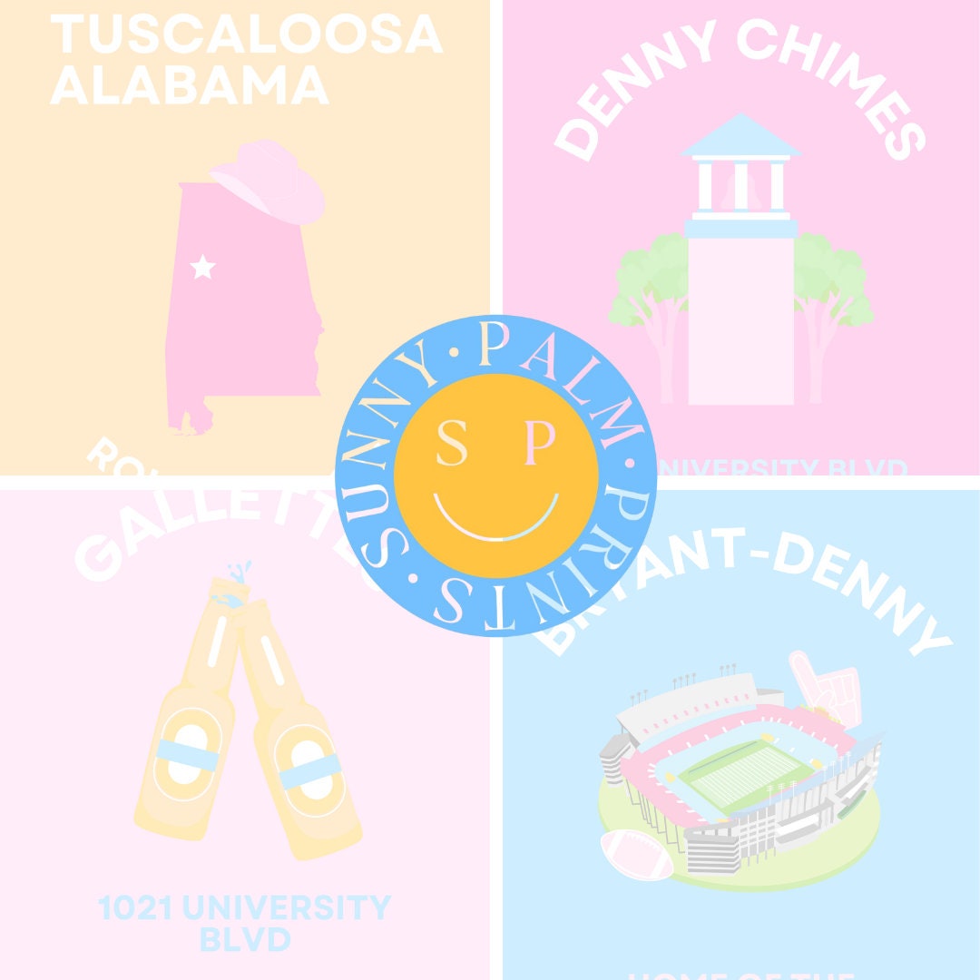 University of Alabama Print Set - Etsy
