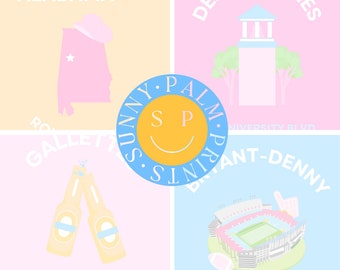 Alabama Cute Digital Prints - University of Alabama - V.2 - SET OF 6 - Etsy
