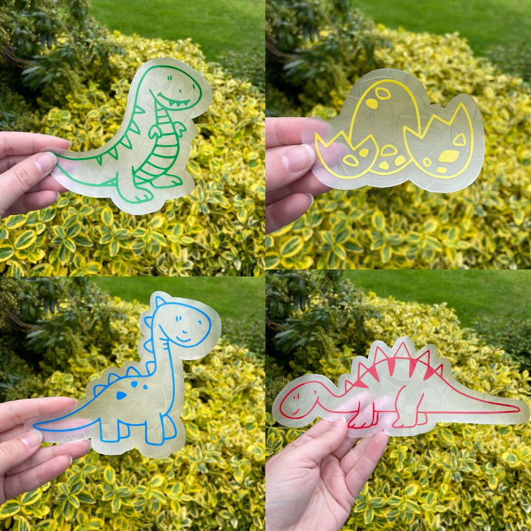 Set of 4 Dinosaur Suncatchers Personalise Window Sticker - Etsy