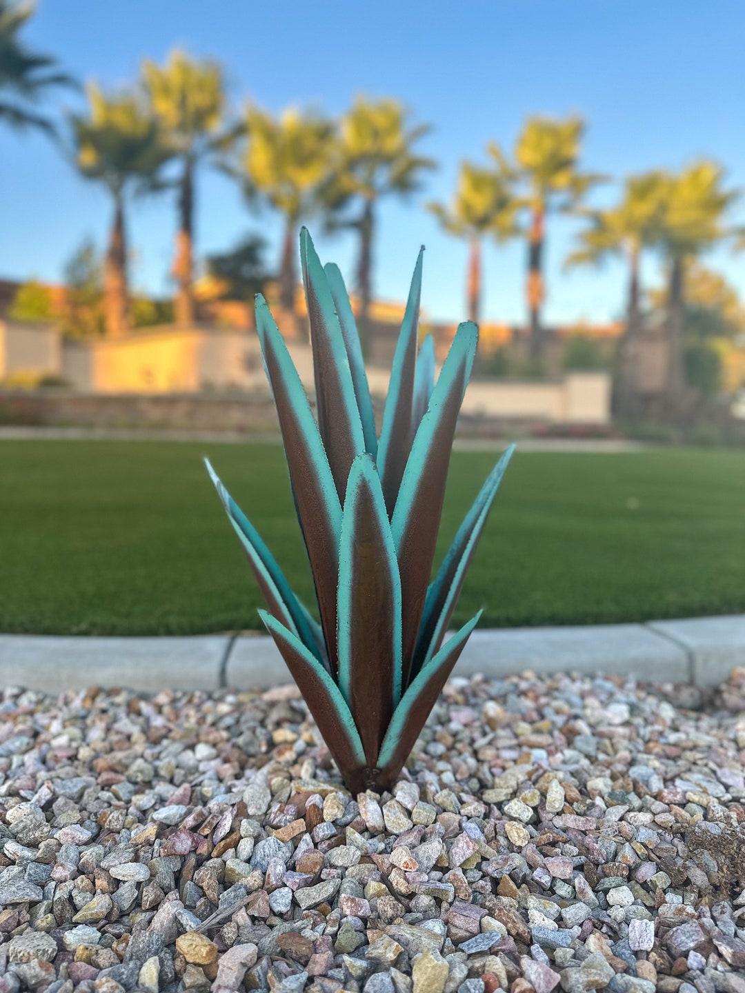 SALE | Garden Decor | Outdoor Metal Agave Yard Art | Handmade Rustic ...