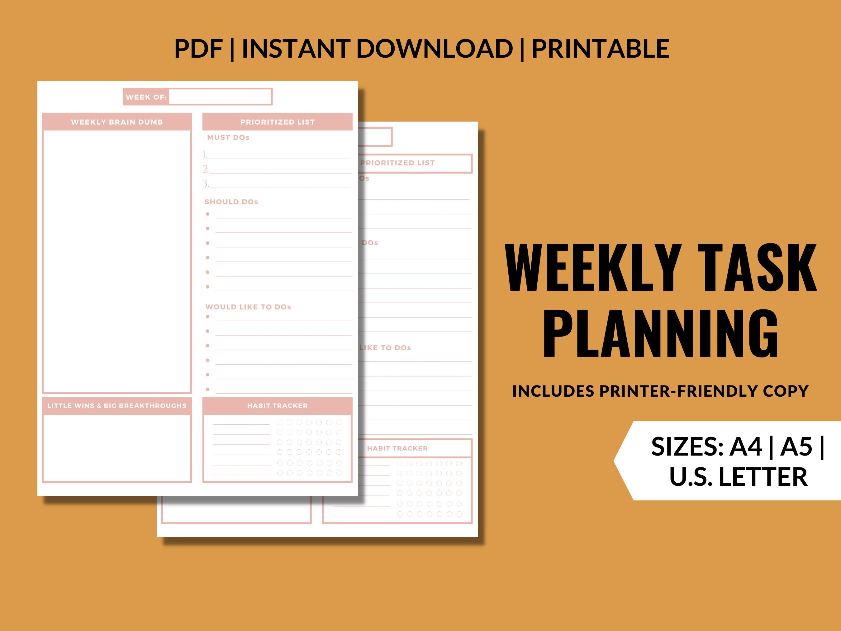 Weekly Task List Printable Weekly to Do List Printable - Etsy