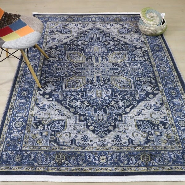 8x10 Navy Blue Rug - Etsy