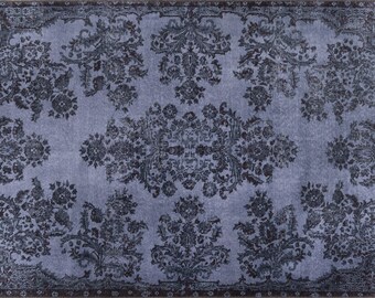 Dark Blue Turkish Rug - Etsy