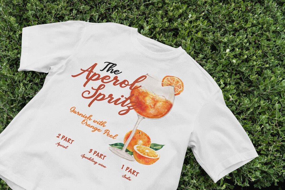 The Aperol Spritz T-shirt, Cocktail Tshirt, Y2K Aesthetic Clothing ...