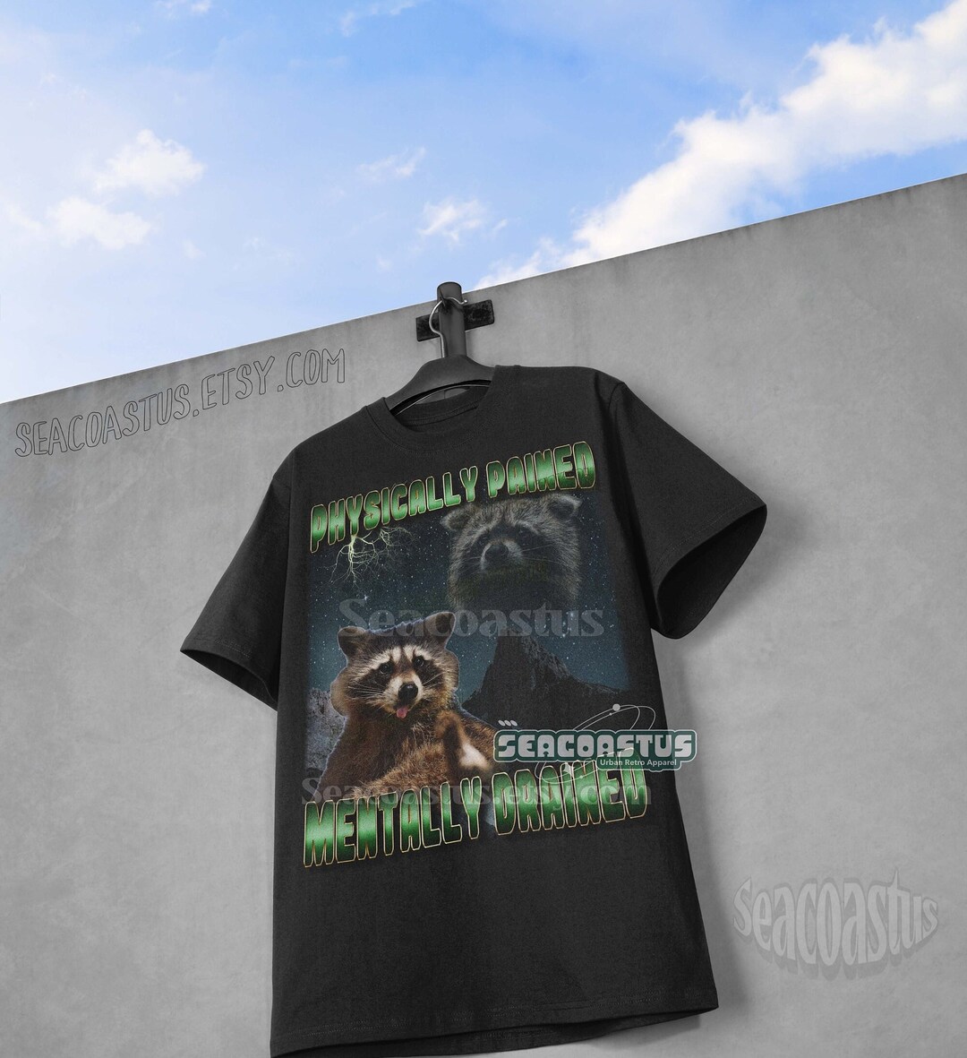 Körperlich leidender Waschbär Shirt, lustiges Meme T-Shirt, 90er Jahre ...