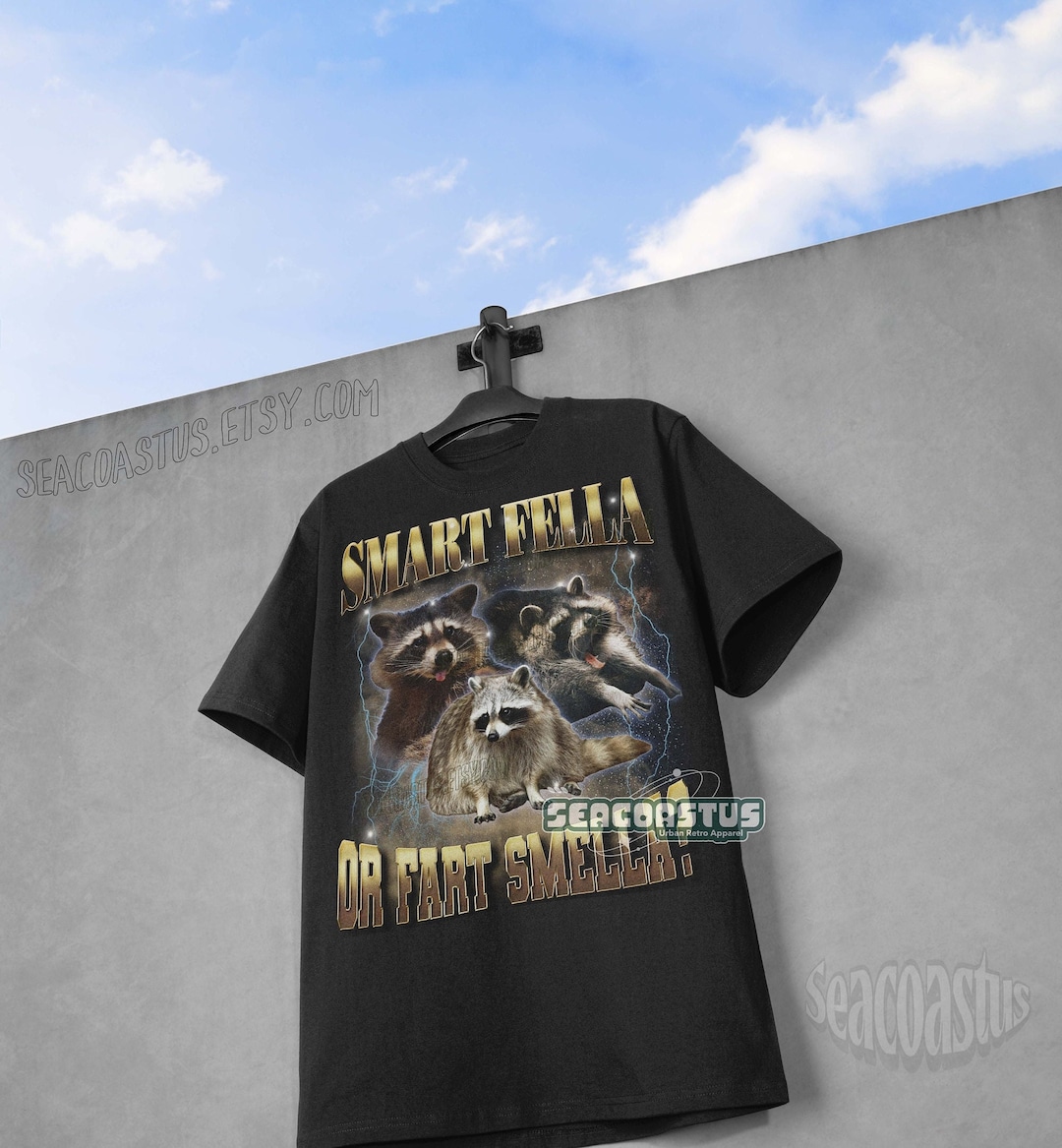 Fart Smella Raccoons Funny Vintage Graphic T-shirts, Smart Fella ...