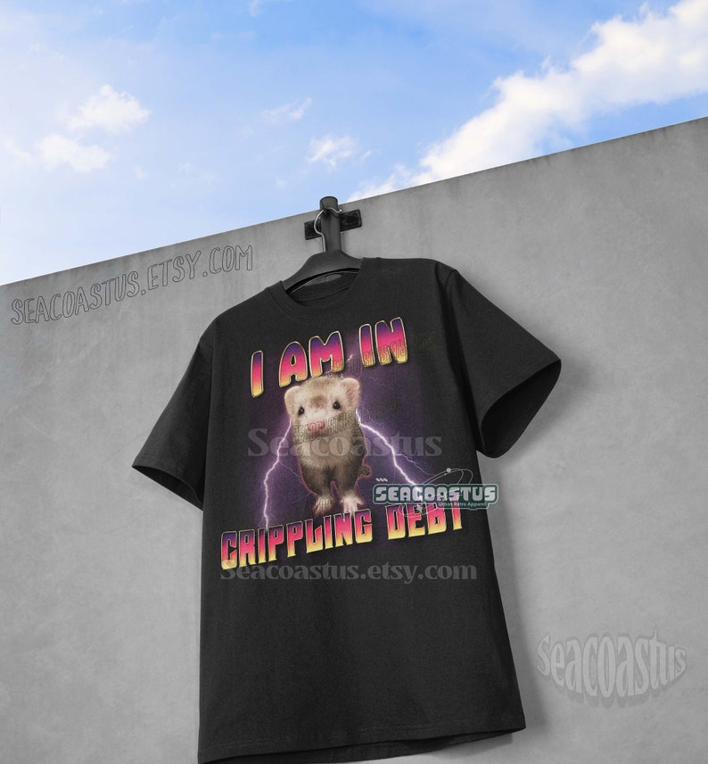 I Am in Crippling Debt Possums Meme Vinatge Shirt, Retro Opossum Lover ...