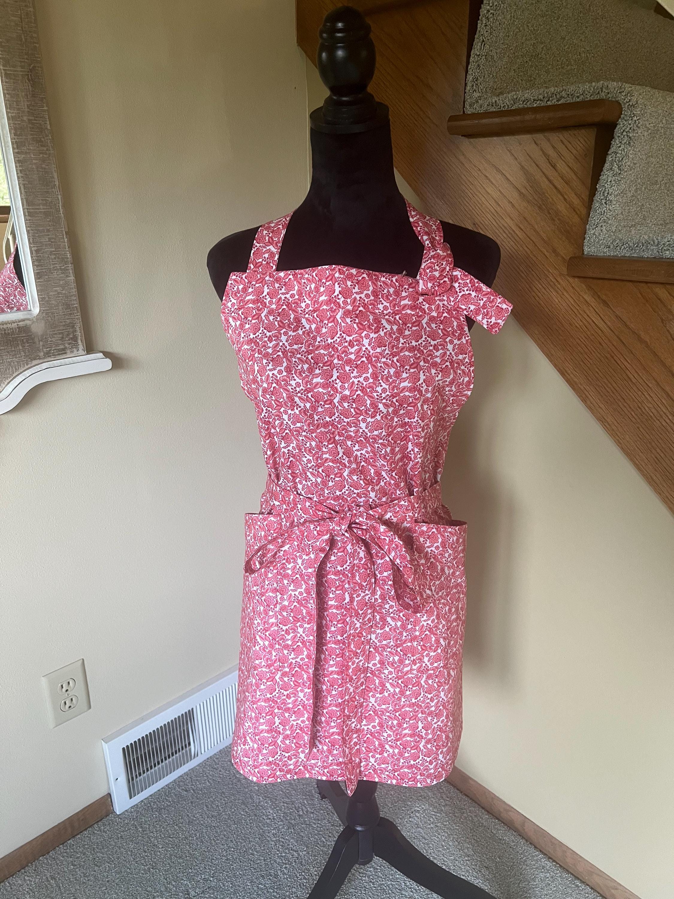 Red/white Wrap-around Apron - Etsy