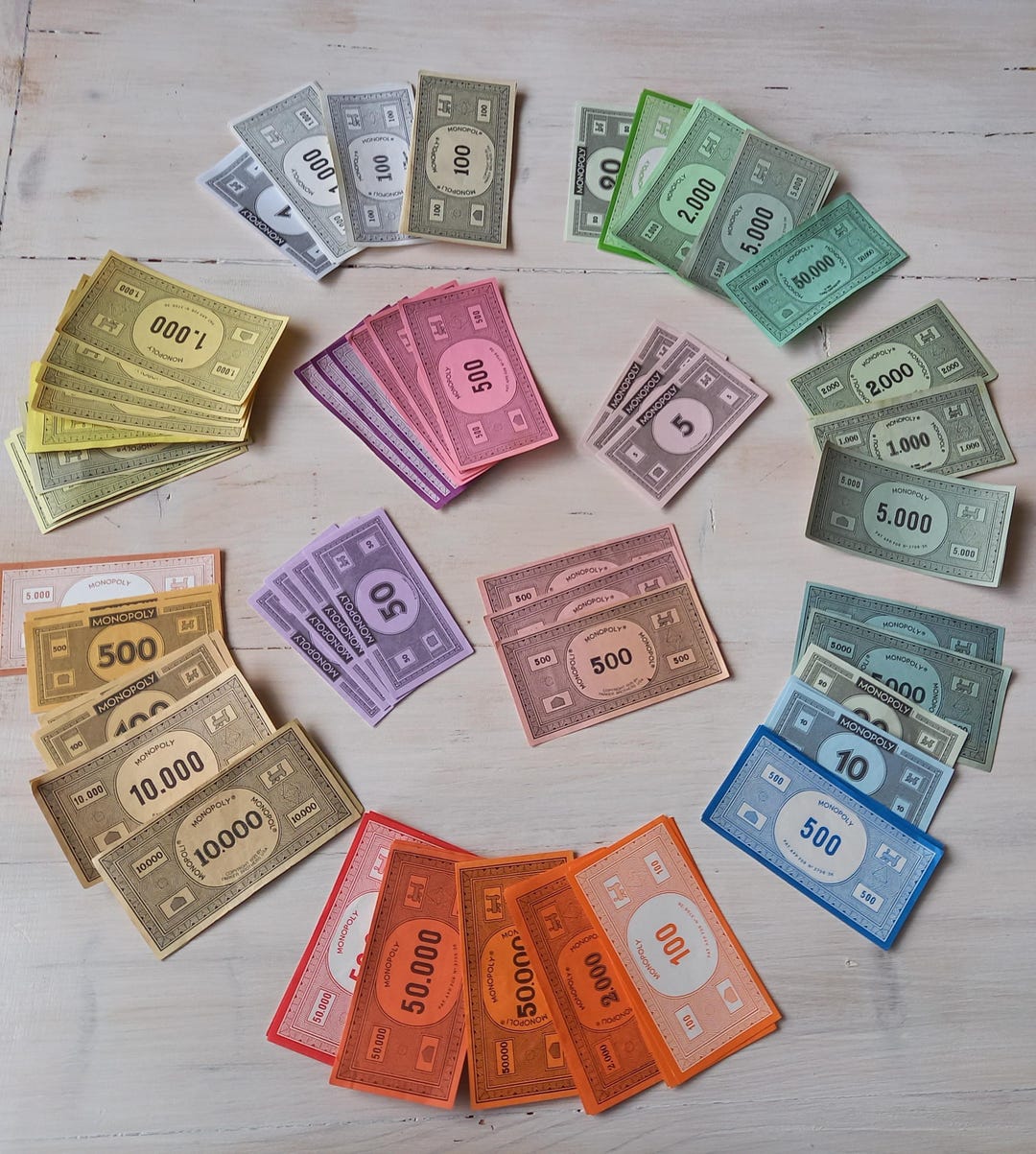 100 Pcs MONOPOLY Money ~ Vintage Playing Money ~ Vintage Paper ...