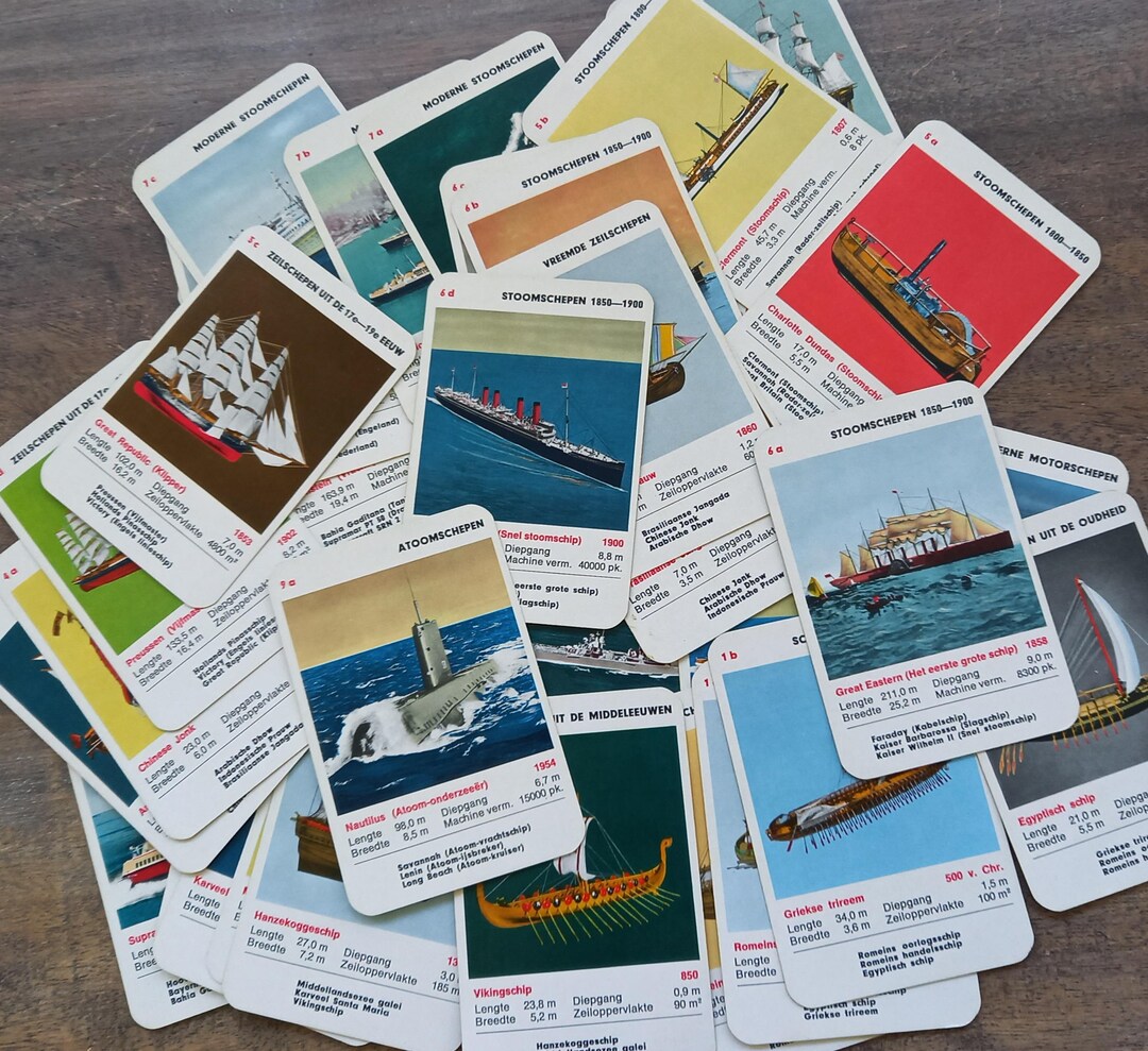 SHIPS of the Past 36 Game Cards VINTAGE Go Fish Game Playing Cards ...
