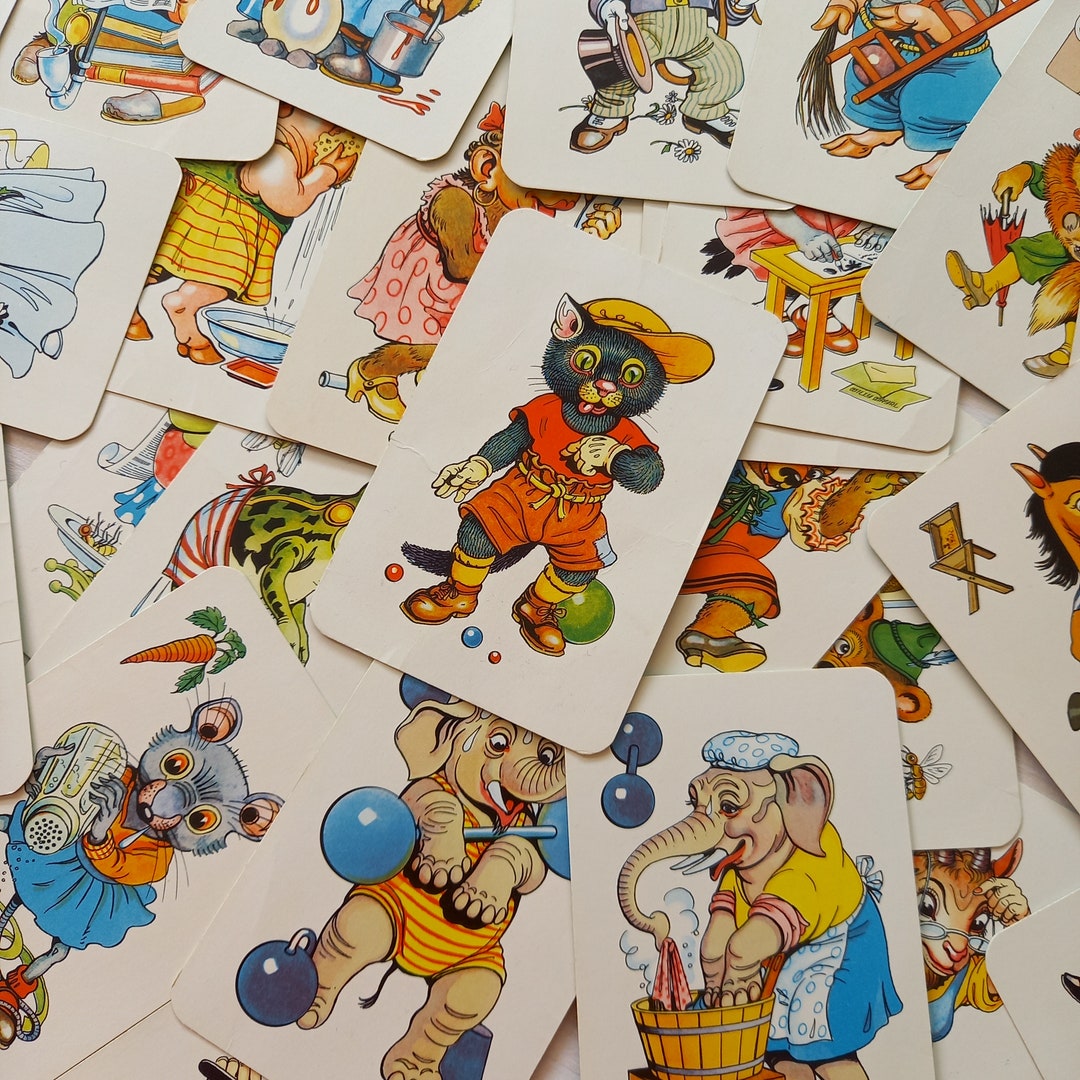 BLACK Pete With Animals Vintage Card Game Schwarzer Peter Complete Set ...