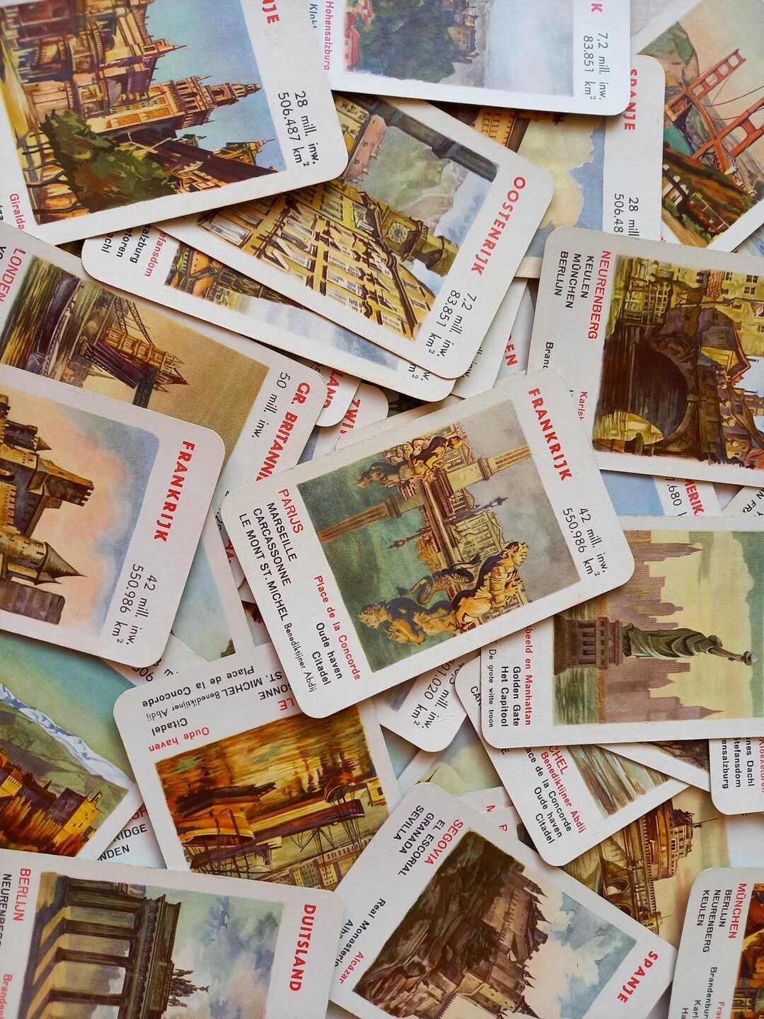 International Cities 36 FISH Vintage Cards Playing Cards Game Cards Go ...